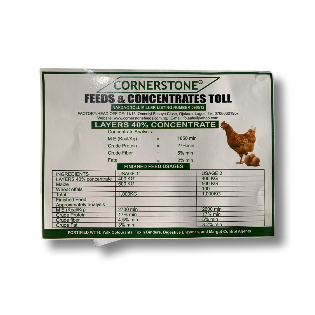 Layers 40% Concentrates - Cornerstone Feeds
